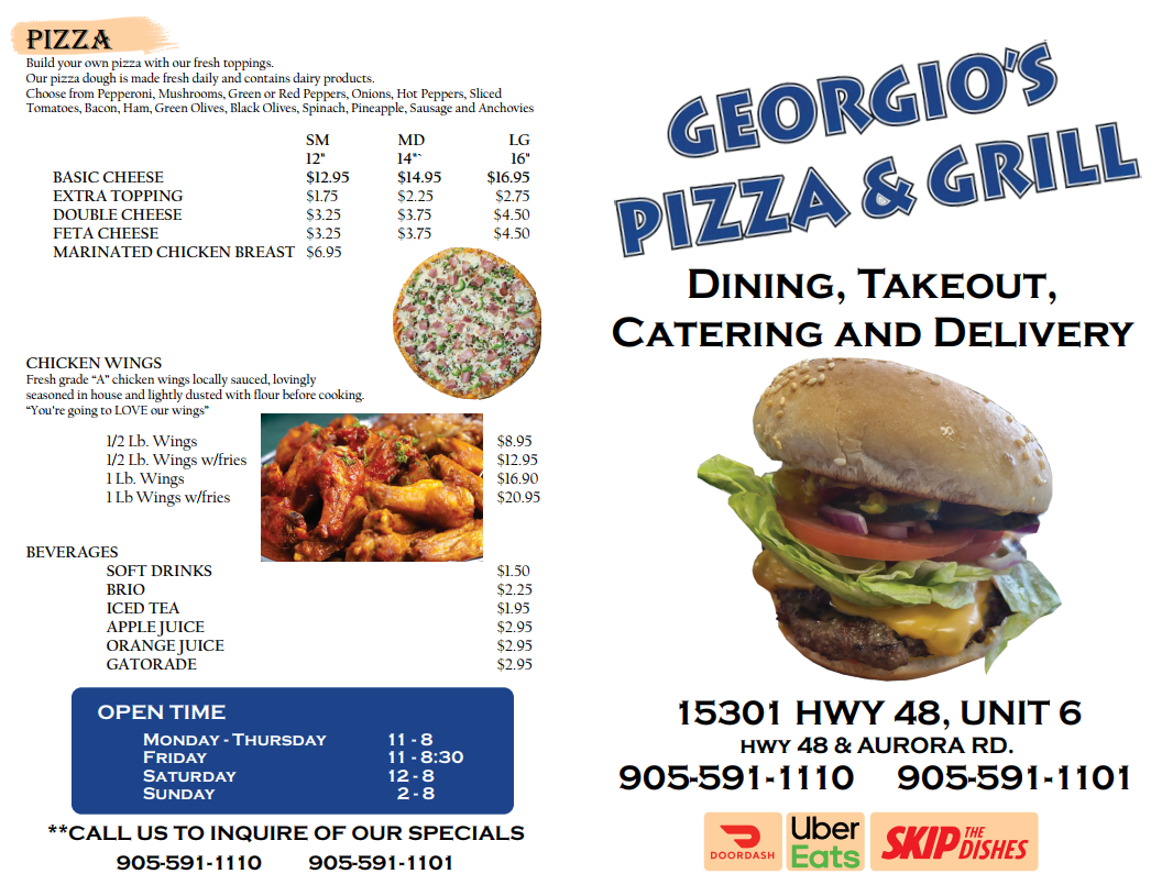 Georgios Pizza – Reataurant website