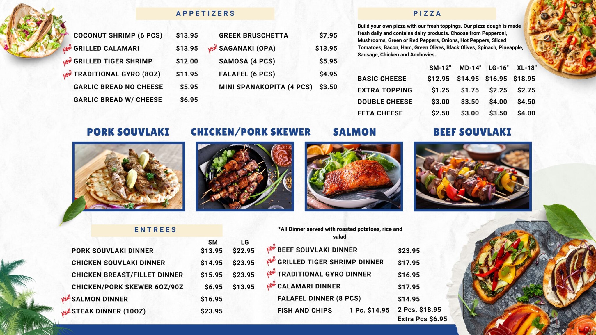 Food Menu – Georgios Pizza